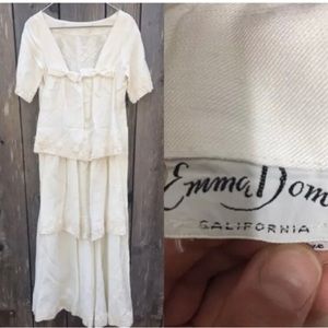 emma Domb | Dresses | Vintage 957 Emma Domb Short Sleeved Ivory Linen ...